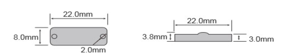 Model F2208 FR4 Tag, Mount on Metal High Temperature 200C, 22x8mm with ...
